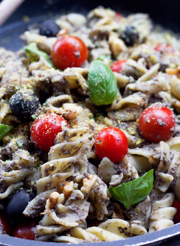Basil Black Olive Tapenade with Cherry Tomatoes